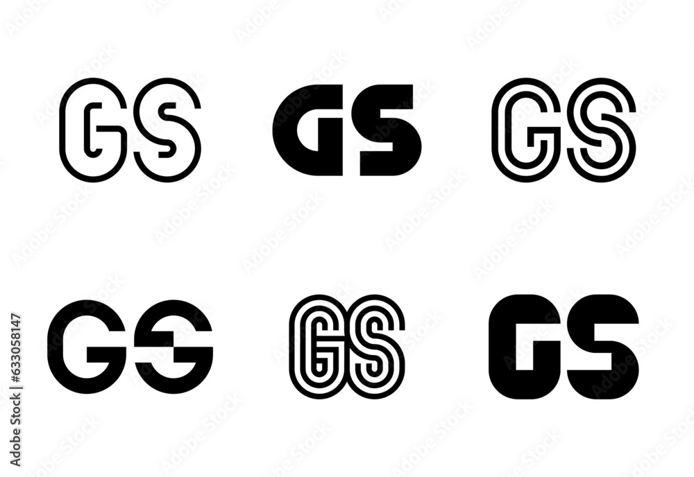 Set of letter GS logos. Abstract logos collection with letters ...