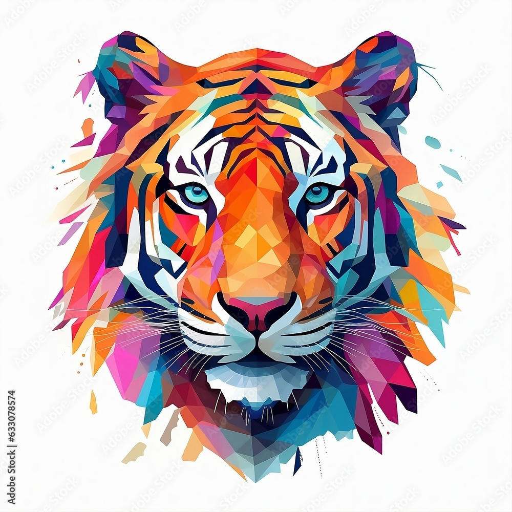 Tiger low poly triangular design Stock Photo | Adobe Stock