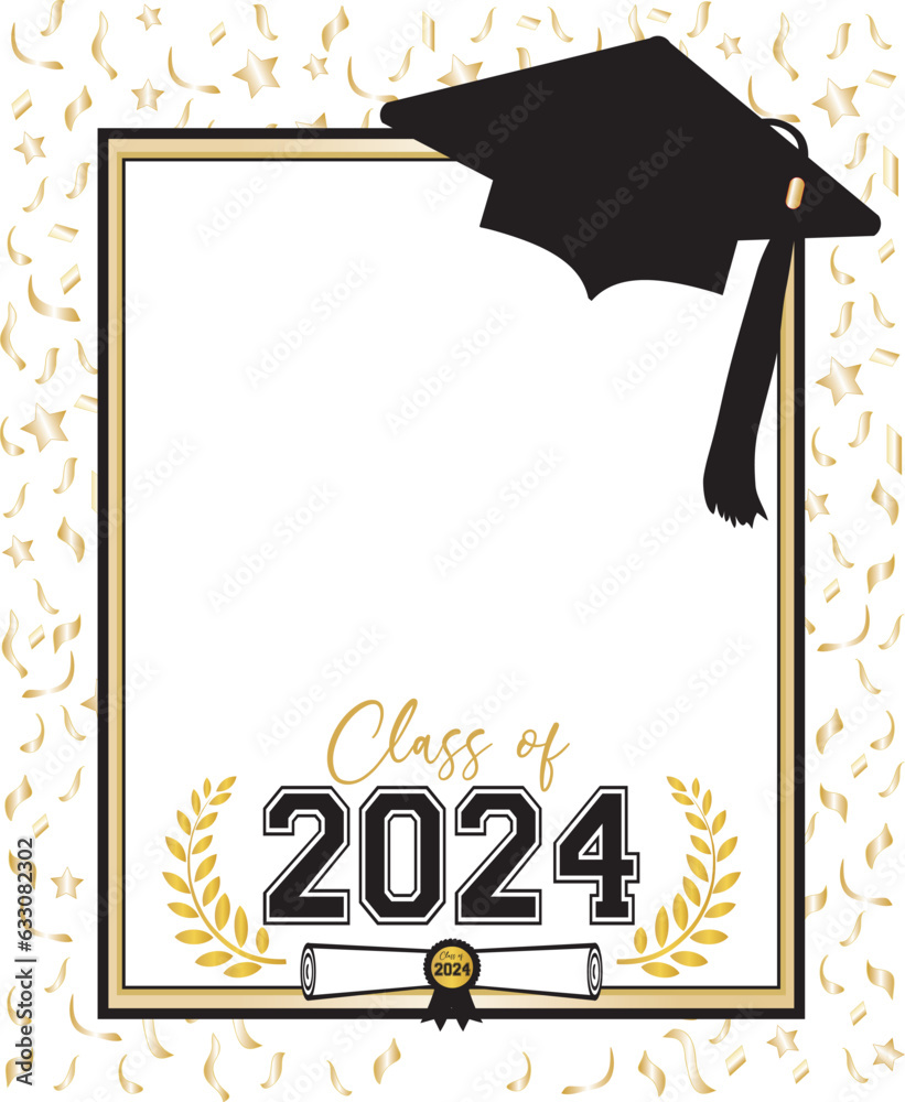 Graduation Background Template 2024 Stock Vector | Adobe Stock