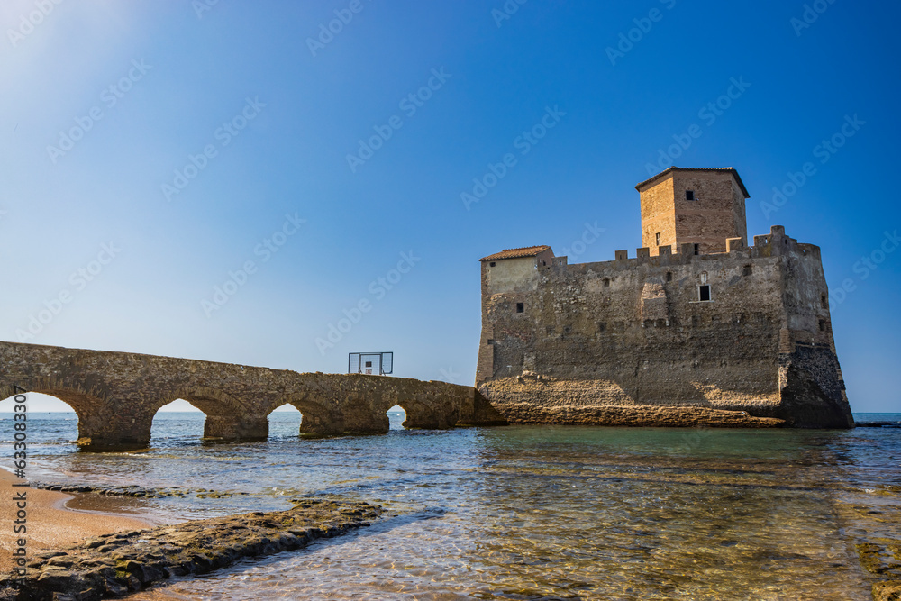 The Torre Astura nature reserve, in Nettuno. The ancient castle on the ...