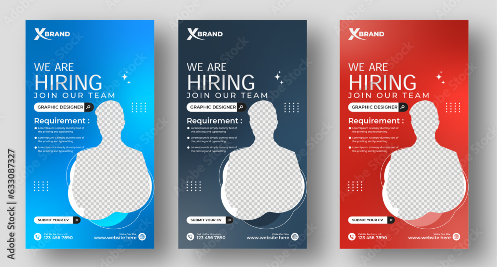 We are hiring job vacancy Instagram stories post design templates with ...