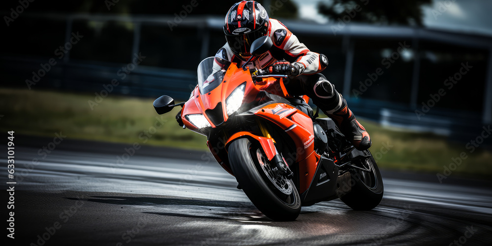 The Danger and Excitement of MotoGP Racing: A Motorcycle Leaning into a ...