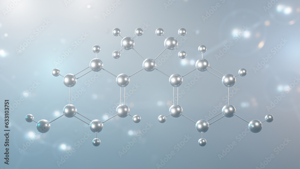 bisphenol a molecular structure, 3d model molecule, bpa, structural ...