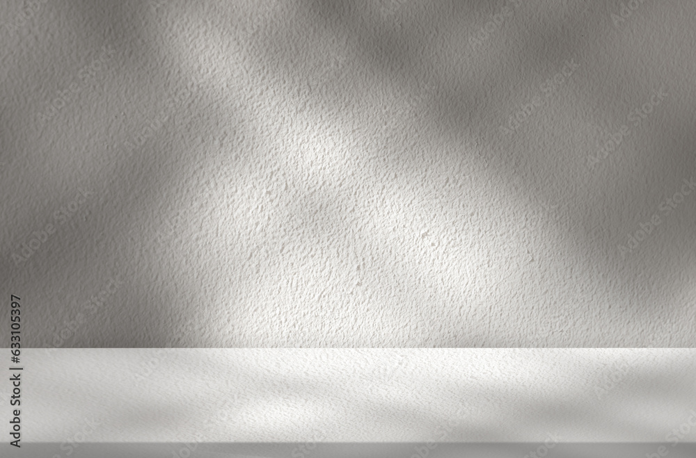 Studio background Concrete Wall Texture with Leaves Shadow and Sunlight ...