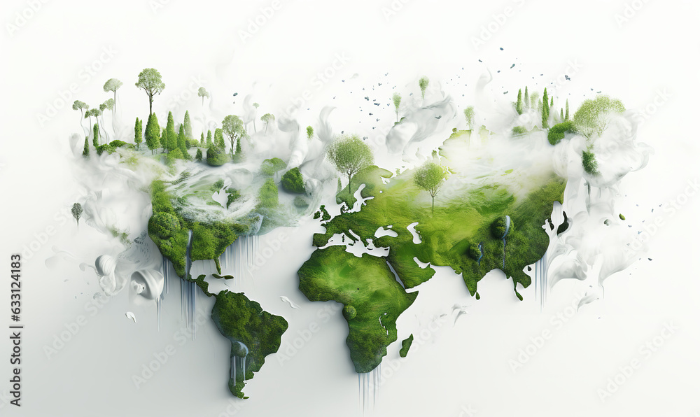 green world map ai gen nature environment Stock Illustration | Adobe Stock
