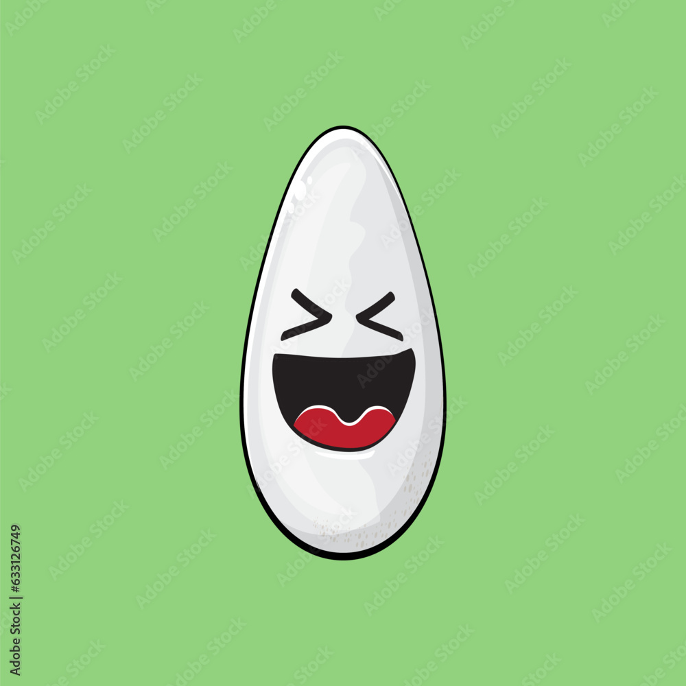 Rice character. Cartoon rice grain characters isolated on green ...