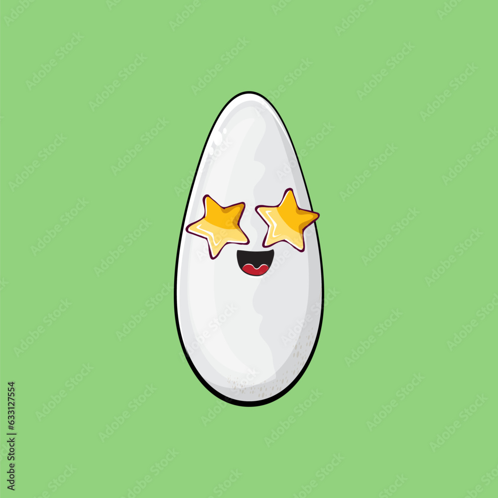 Rice character. Cartoon rice grain characters isolated on green ...