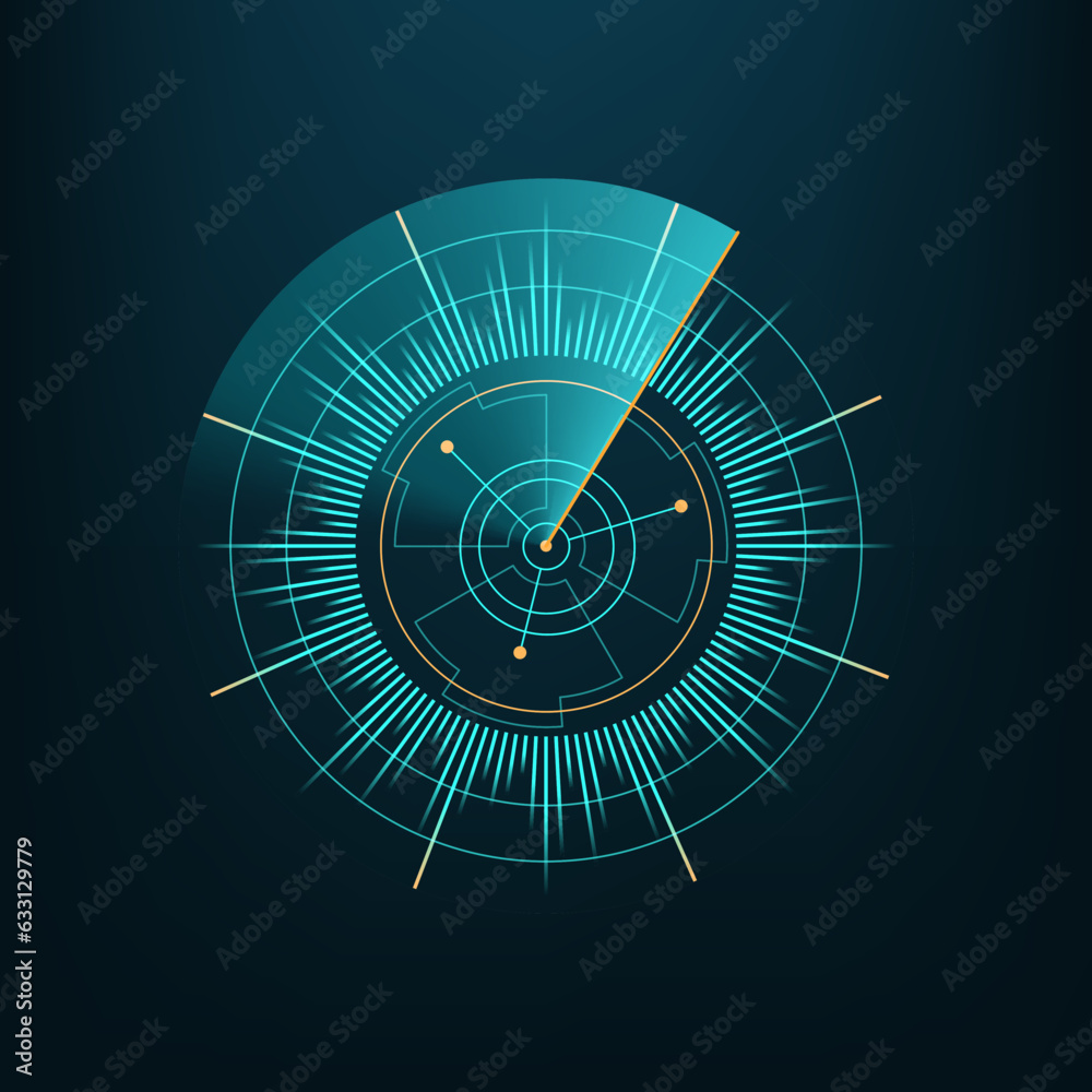 Round circle futuristic chart, HUD interface, space game ui vector ...