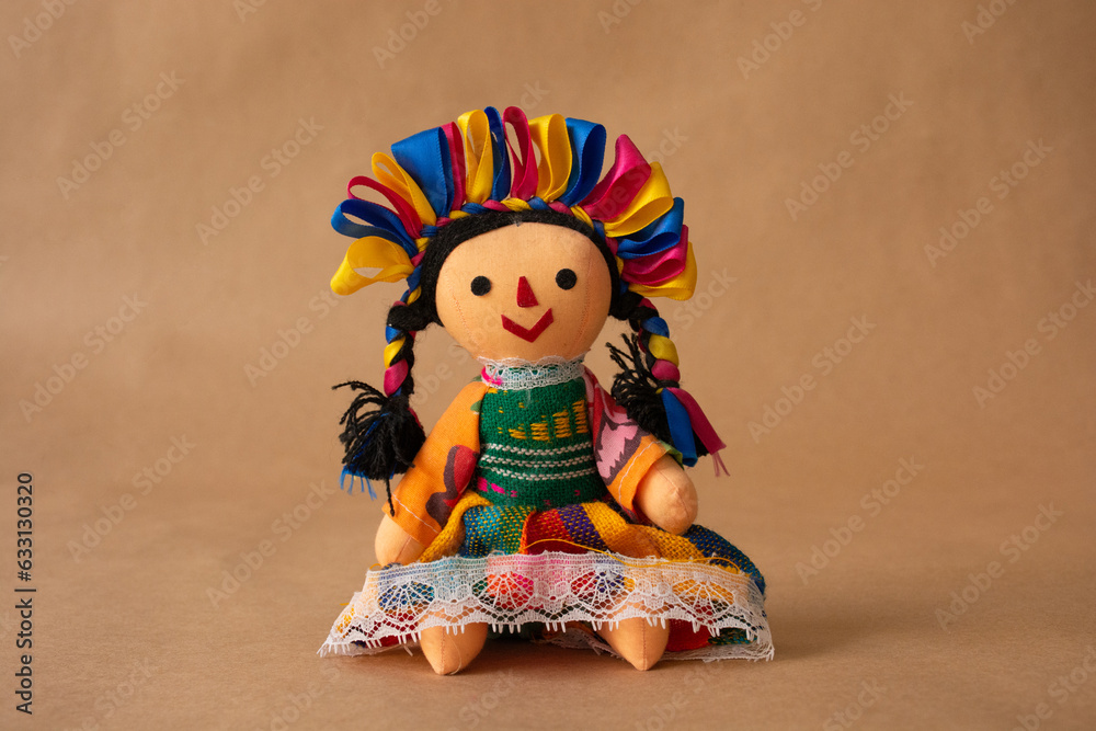 Poster Hermosa muñeca tradicional mexicana, muñeca artesanal de trapo ...