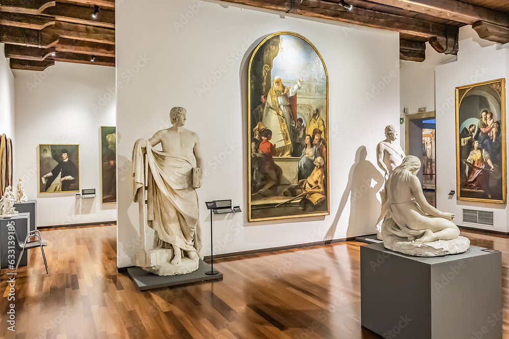 Interior of Civic Museums at the Eremitani (Archaeological Museum ...