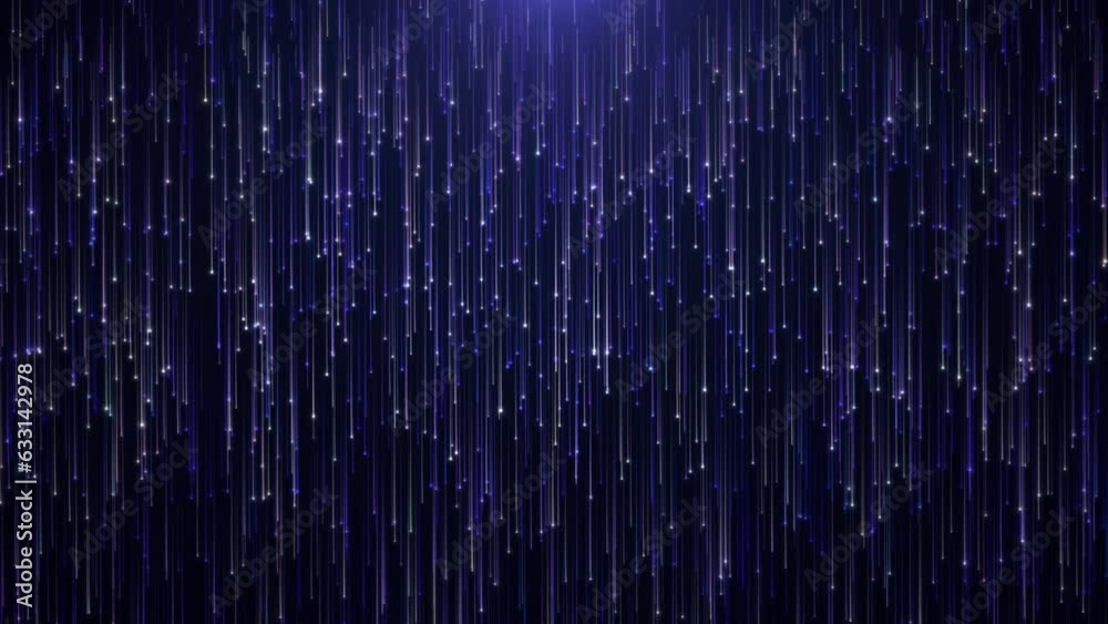 Seamless shining stars and light trace stripes lines falling particles ...