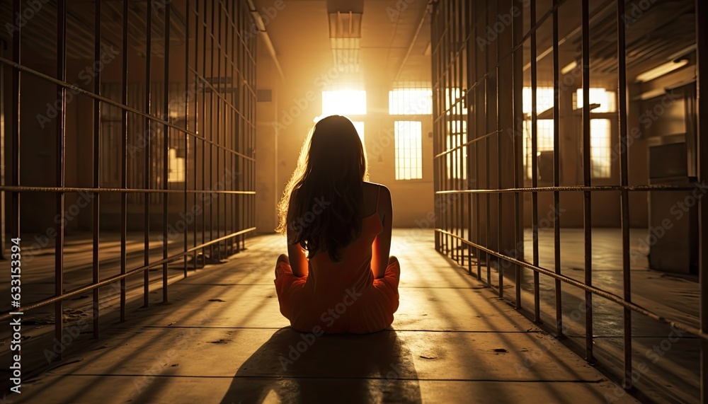 Young woman sitting in a dungeon prison alone. Stock Photo | Adobe Stock