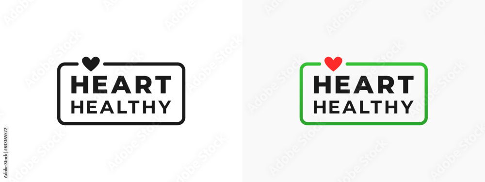 heart healthy label or heart healthy logo vector isolated. Best heart ...