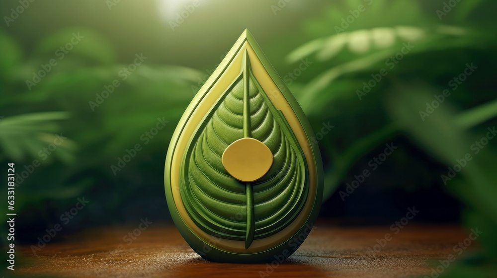 3d mockup leaf of tree and plant. Ecology, bio and natural products ...