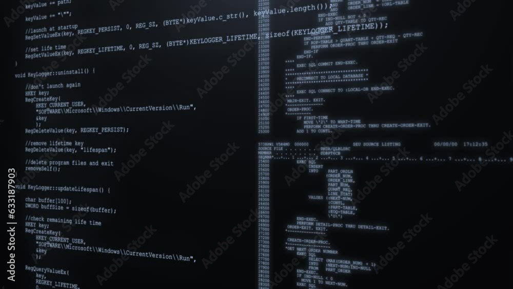 Coding hacking background Animation 4K. Data Breach, Malware, Cyber Attack, System Hacking ...