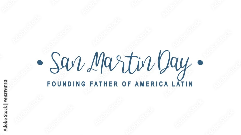 Vidéo Stock San Martin Day Animation on White Background. Great for San ...