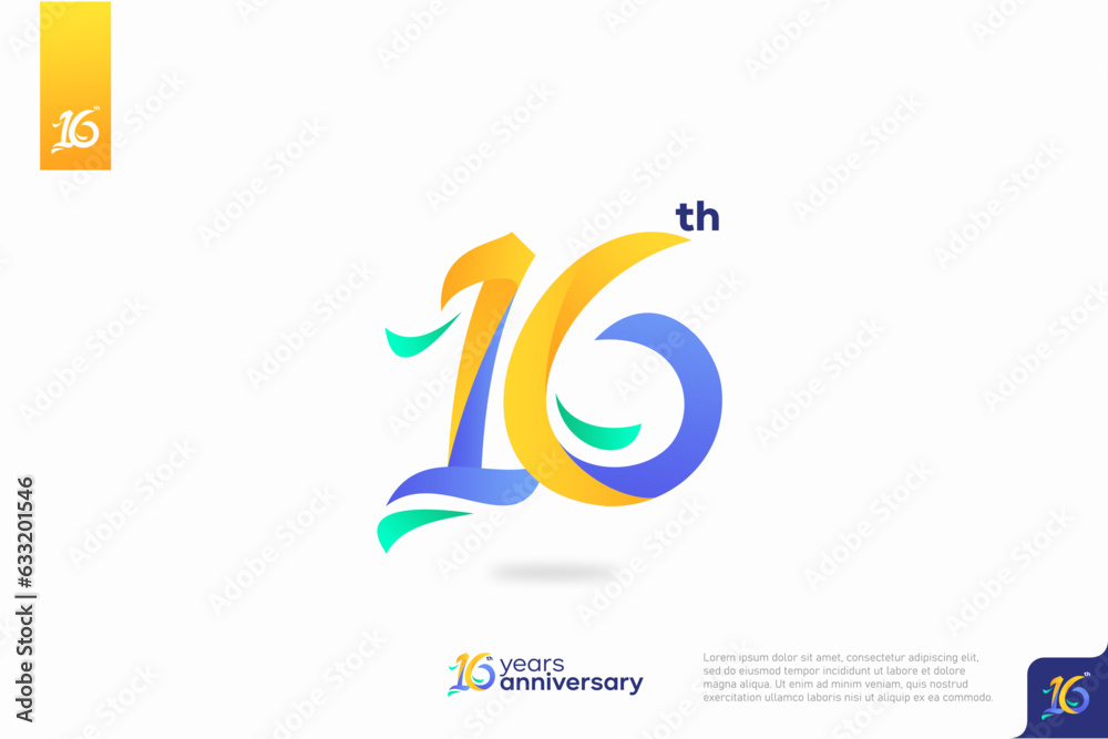 Number 16 logo icon design, 16th birthday logo number, anniversary 16 ...