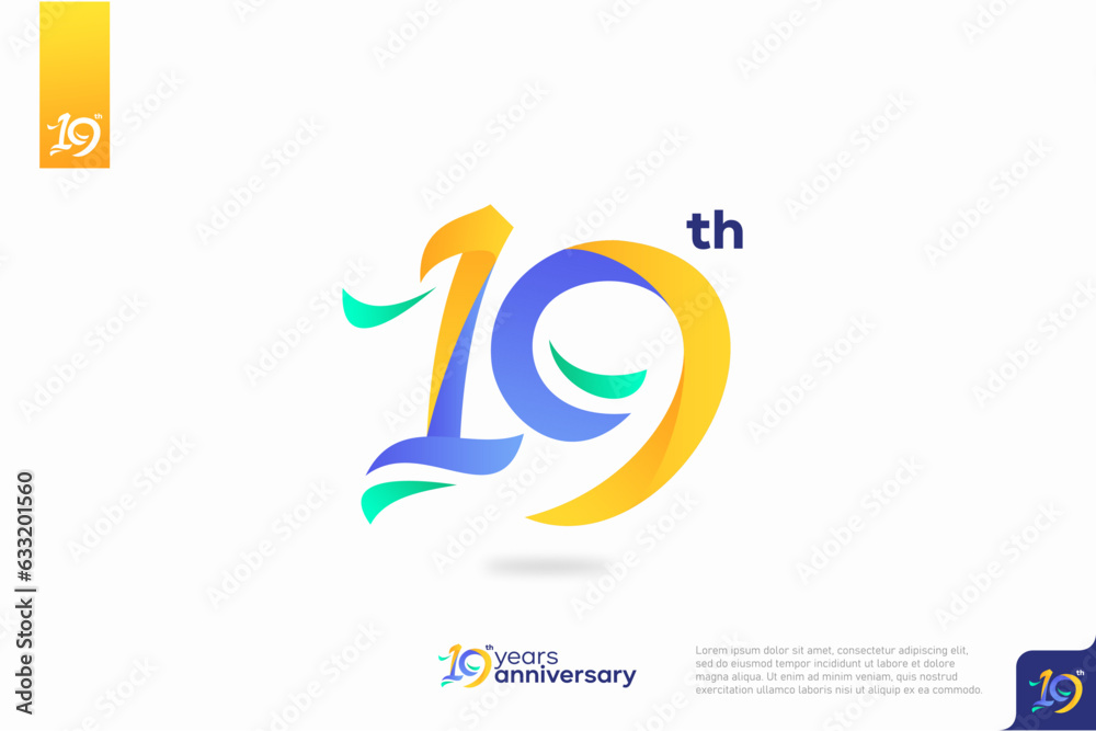 Number 19 logo icon design, 19th birthday logo number, anniversary 19 ...
