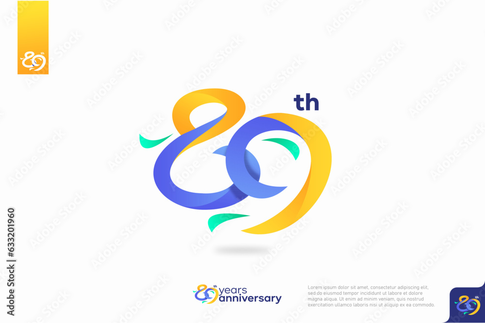 Number 89 logo icon design, 89th birthday logo number, anniversary 89 ...
