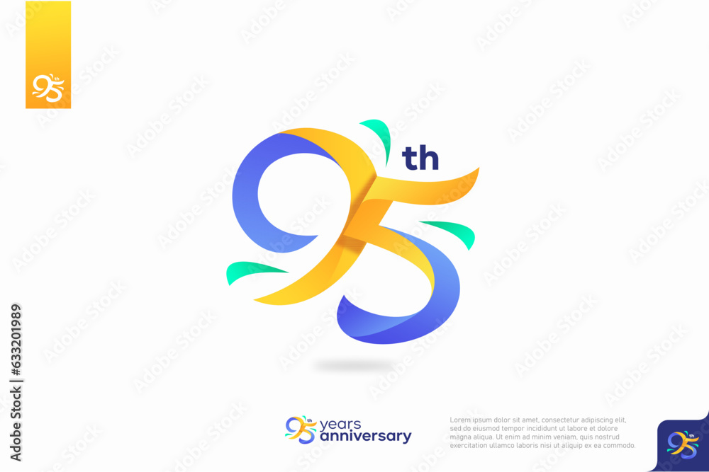 Number 95 logo icon design, 95th birthday logo number, anniversary 95 ...