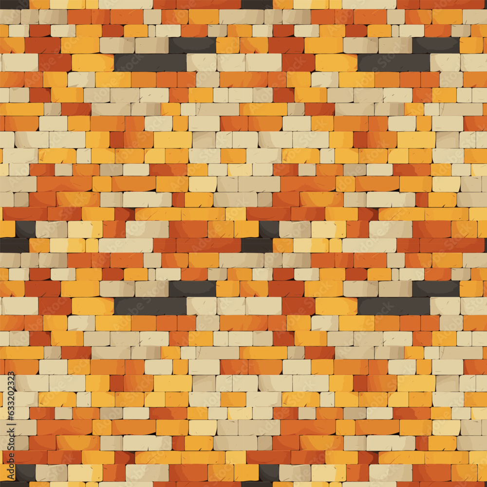 A brick pattern, showcasing aligned and staggered rows of bricks. This ...