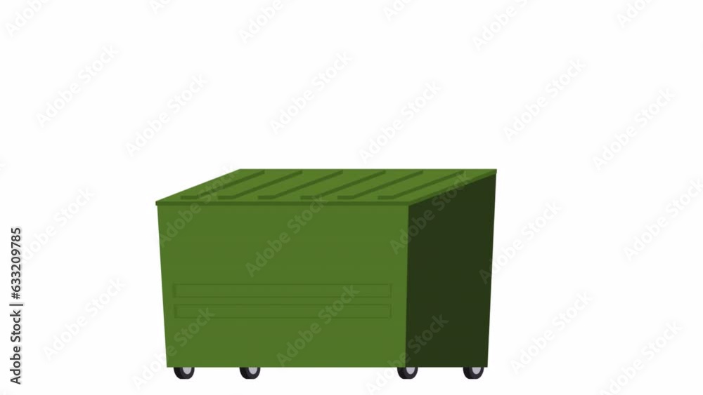 Garbage bag. Animation of throwing a garbage bag into a dumpster, alpha ...