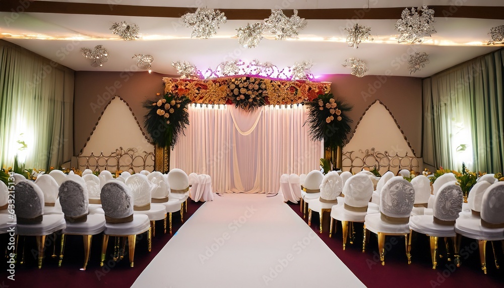 wedding stage decoration, Huge stage at a wedding ceremony Stock Photo ...