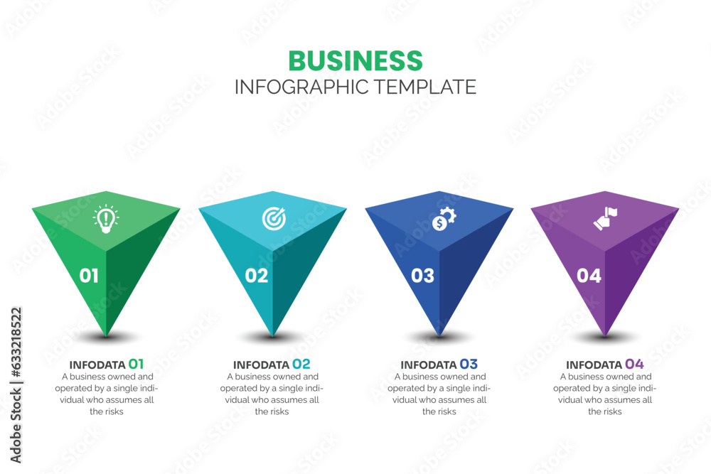 Pyramid chart 4 process business infographic vector illustration Stock ...