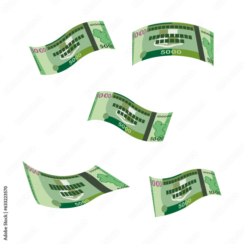Guyana Dollar Vector Illustration. Guyanese money set bundle banknotes ...
