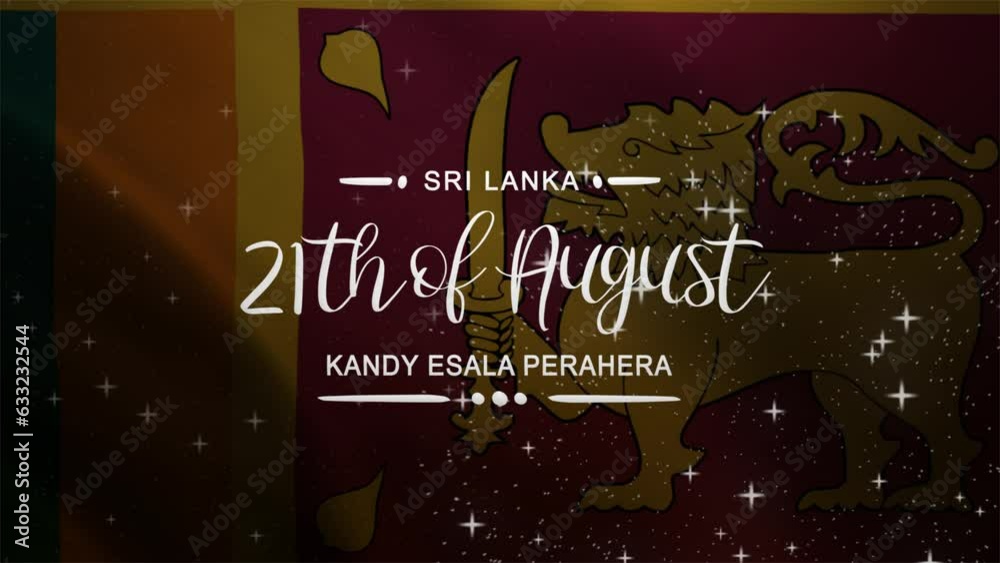 Kandy Esala Perahera Lettering Text Animation with Flag Sri Lanka ...