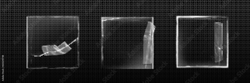 Vintage square paper torn overlay with tape edge on black background ...