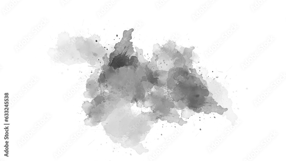 Watercolor paint brush stroke. ink splash transition. Abstract inkblot ...