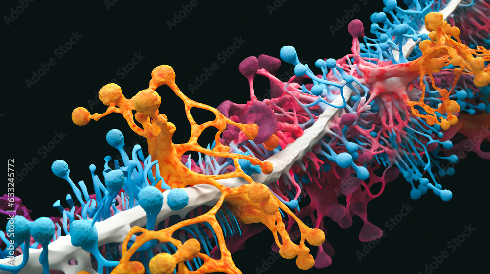 a 3D molecular model of the Hmga1 protein, highlighting its structure ...