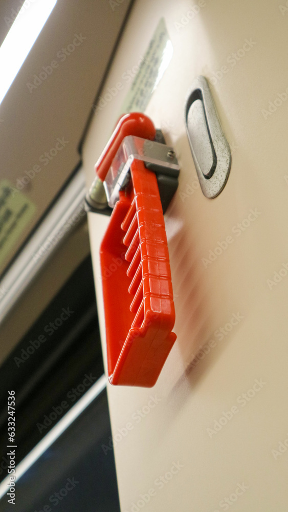 hammer glass breaker on the bus, a glass breaker emergency hammer ...