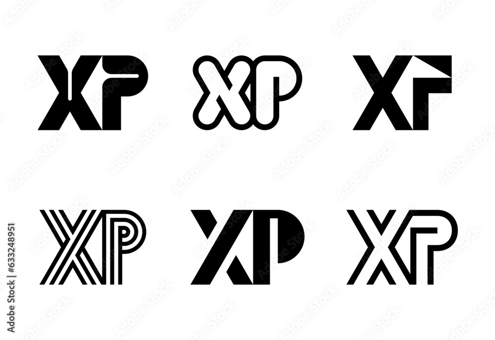 Set of letter XP logos. Abstract logos collection with letters ...