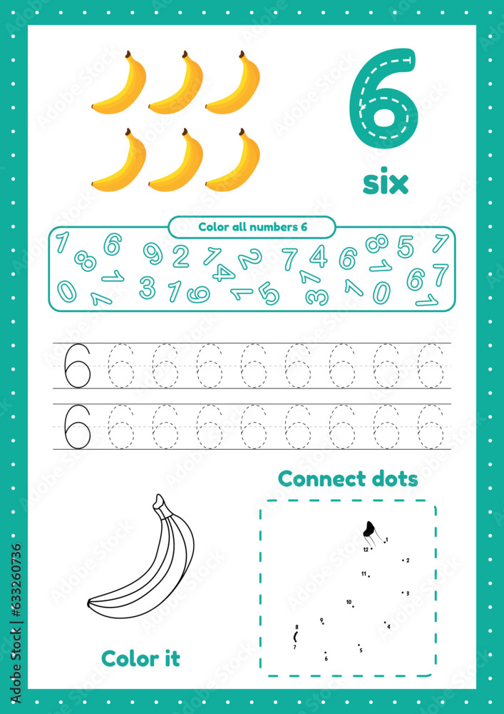 Trace, color, dot to dot. Exercises for preschool kids. Activity ...