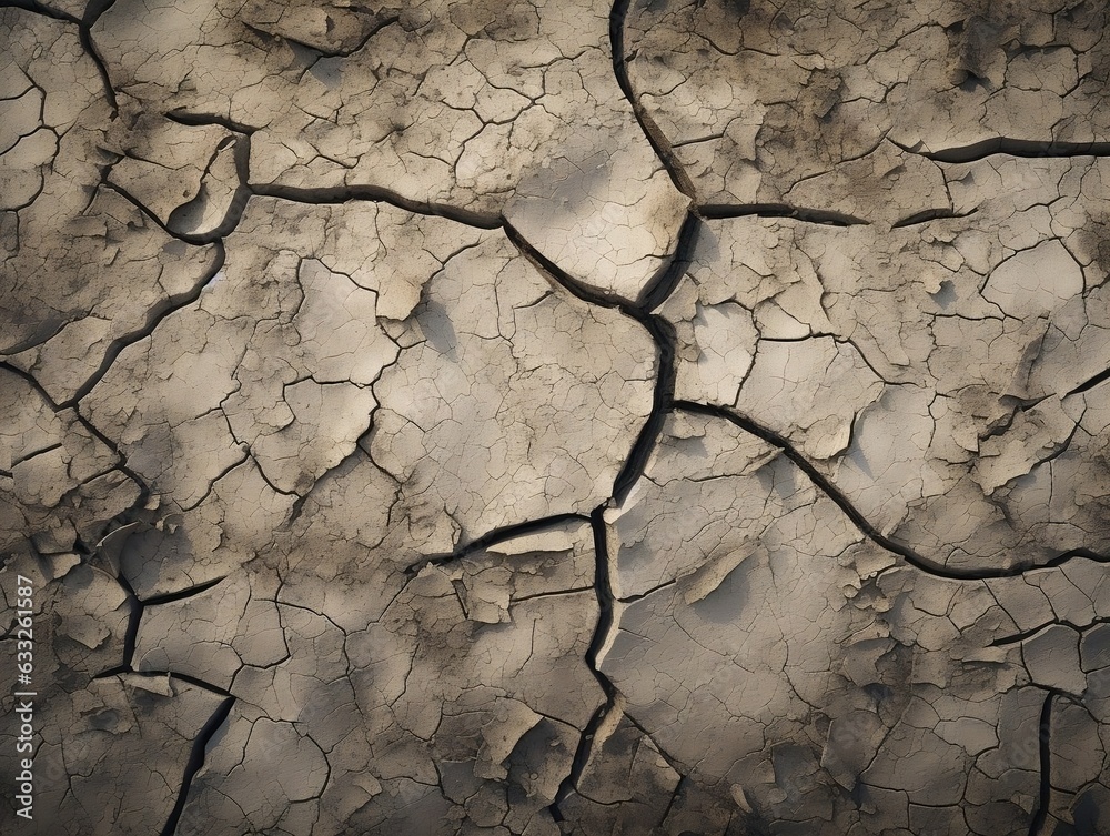 Ground cracks top view earthquake cracking holes ruined land surface ...