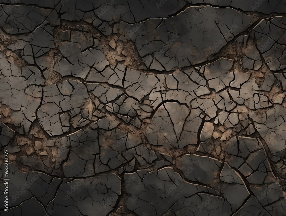 Ground cracks top view earthquake cracking holes ruined land surface ...