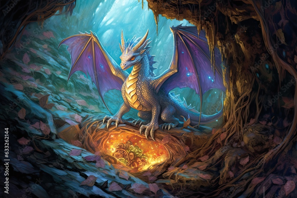 Guardian of the Mystical Dragon: Protecting a Hidden Cave's Treasure ...
