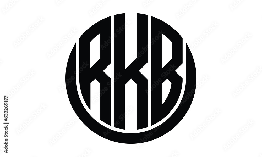 RKB shield in circle logo design vector template. lettermrk, wordmark, monogram symbol on white ...