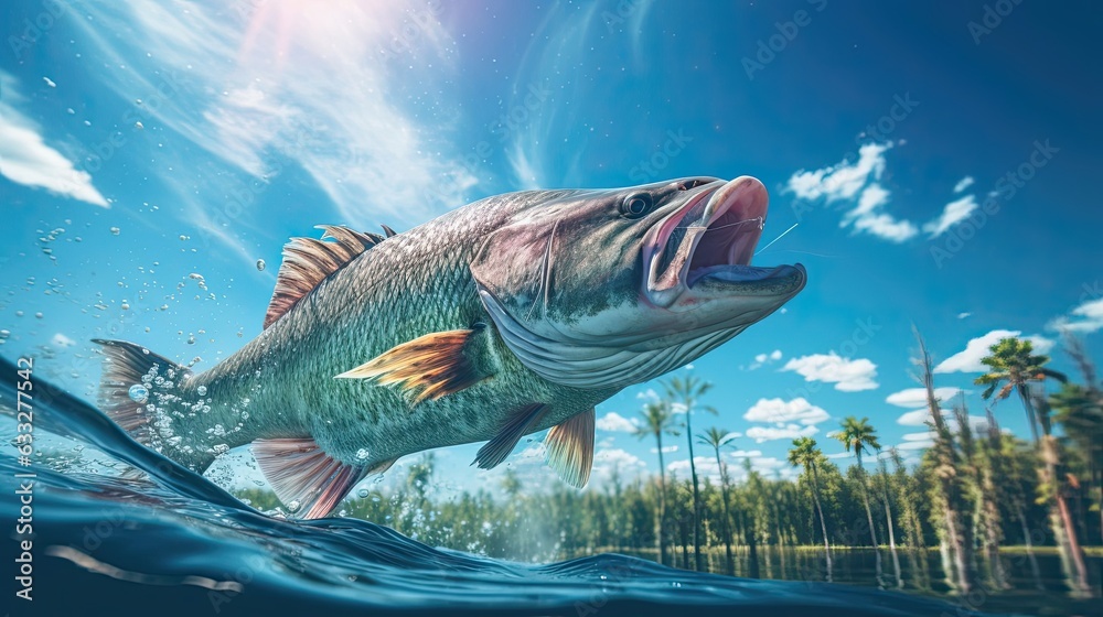Trophy-sized fish with pride, allowing the setting sun to cast a warm ...