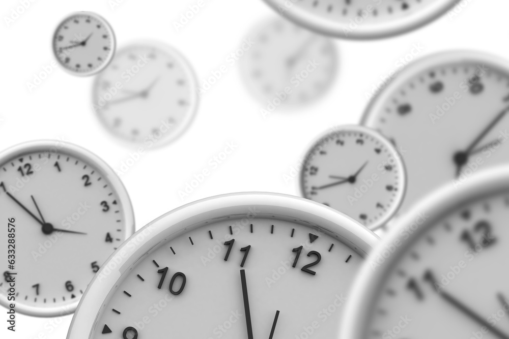 Digital png illustration of lots of clock faces on transparent ...