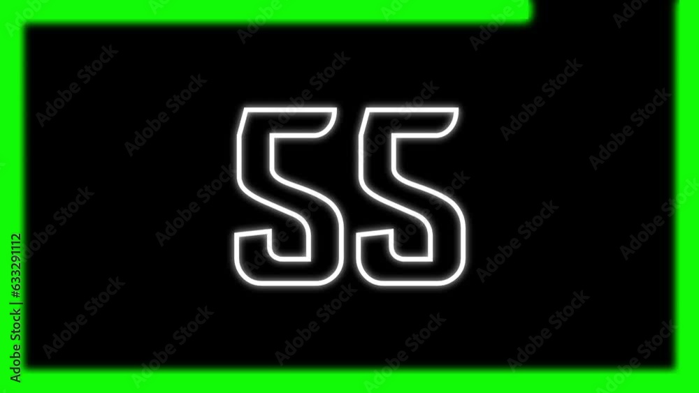 1 Minute Countdown Timer Animation With Elapsed Blinking Neon Light
