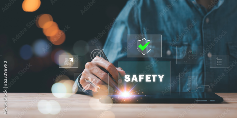 Work Safety Concept ,safety care from an accident ,prevention of ...