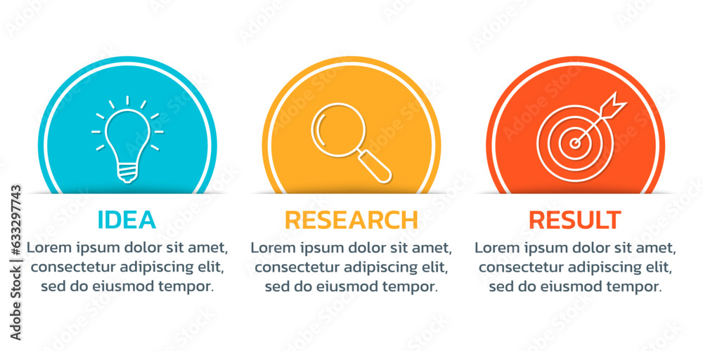 3 step infographic template. Process diagram, business presentation ...