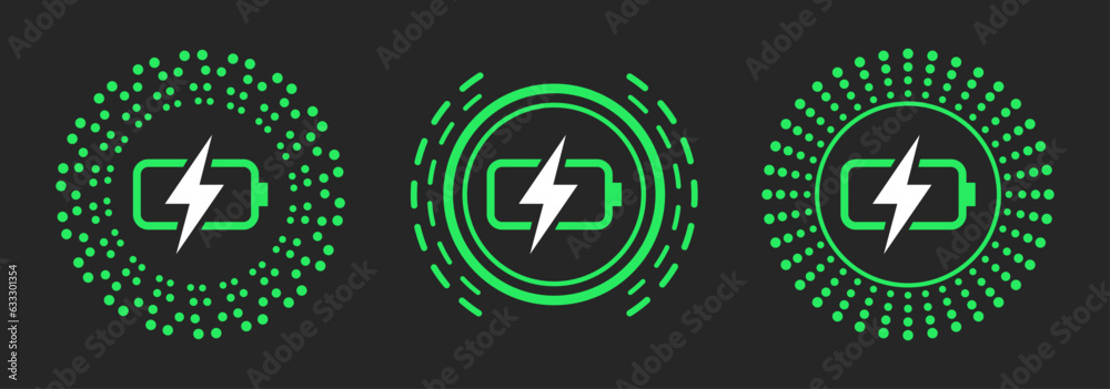 Wireless charging variations of icons. Wireless charging icon concept ...