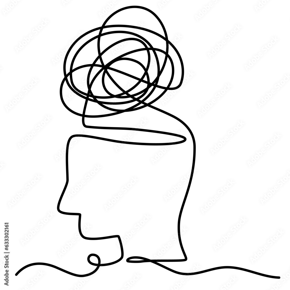 Person with confused feelings worried about bad mental health. Problems ...