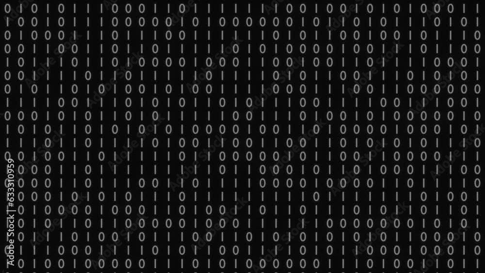 Vidéo Stock Binary code black and white background with digits moving ...