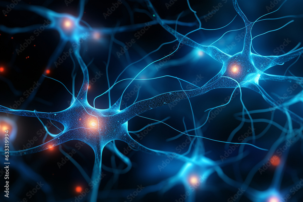 Neurons in the brain's intricate neural network, neuron Generative AI Stock Illustration | Adobe ...
