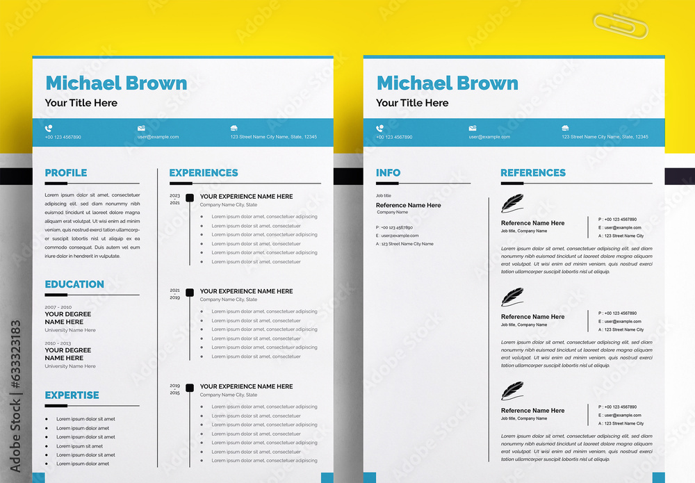 Interview Resume Design Stock Template | Adobe Stock